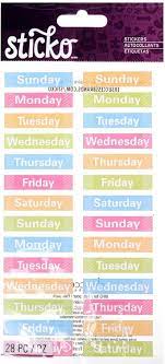 Sticko - Bright Days of the Week Labels – Faith and Joy Craft Supply